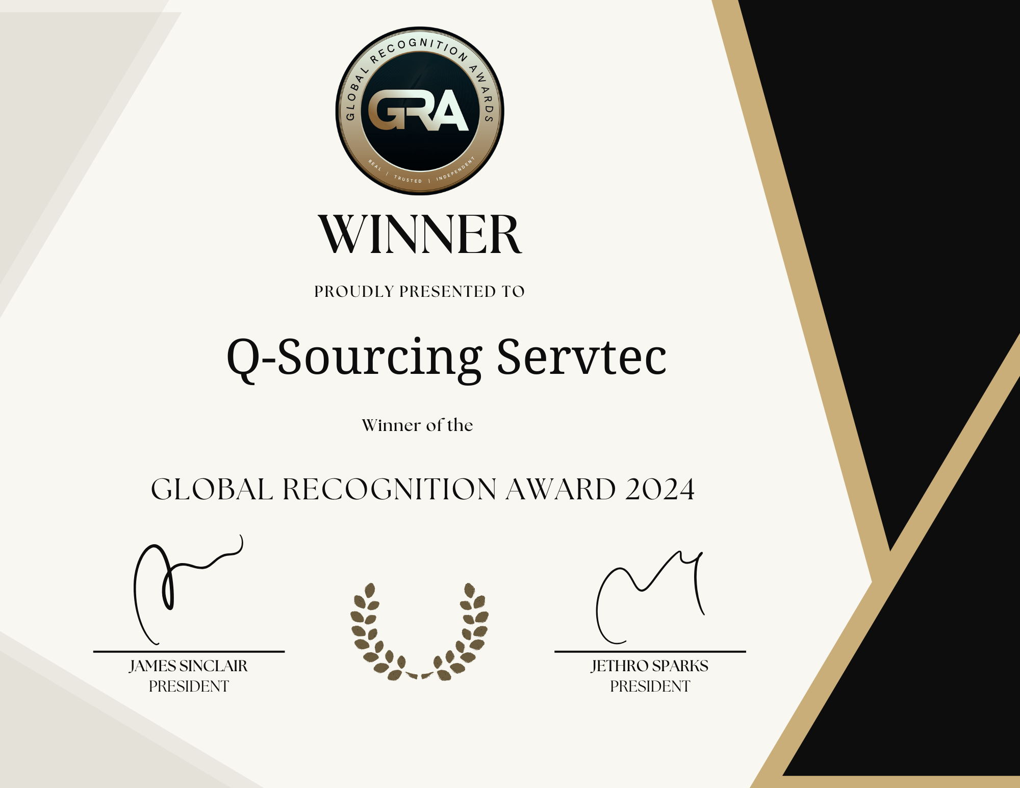 Q-Sourcing Servtec earns 2024 Global Recognition Award™ for excellence in human capital ...